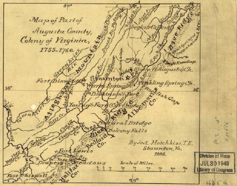 Documents: Map of Part of Augusta County, Colony of Virginia 1755-1760 ...